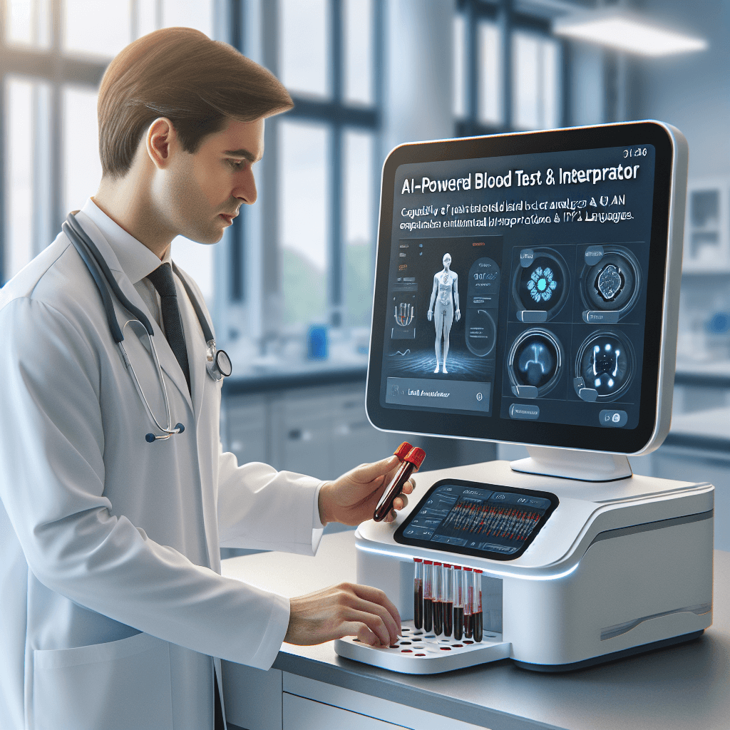 Doctor using PIYA AI's AI-Powered Blood Test Analyzer.